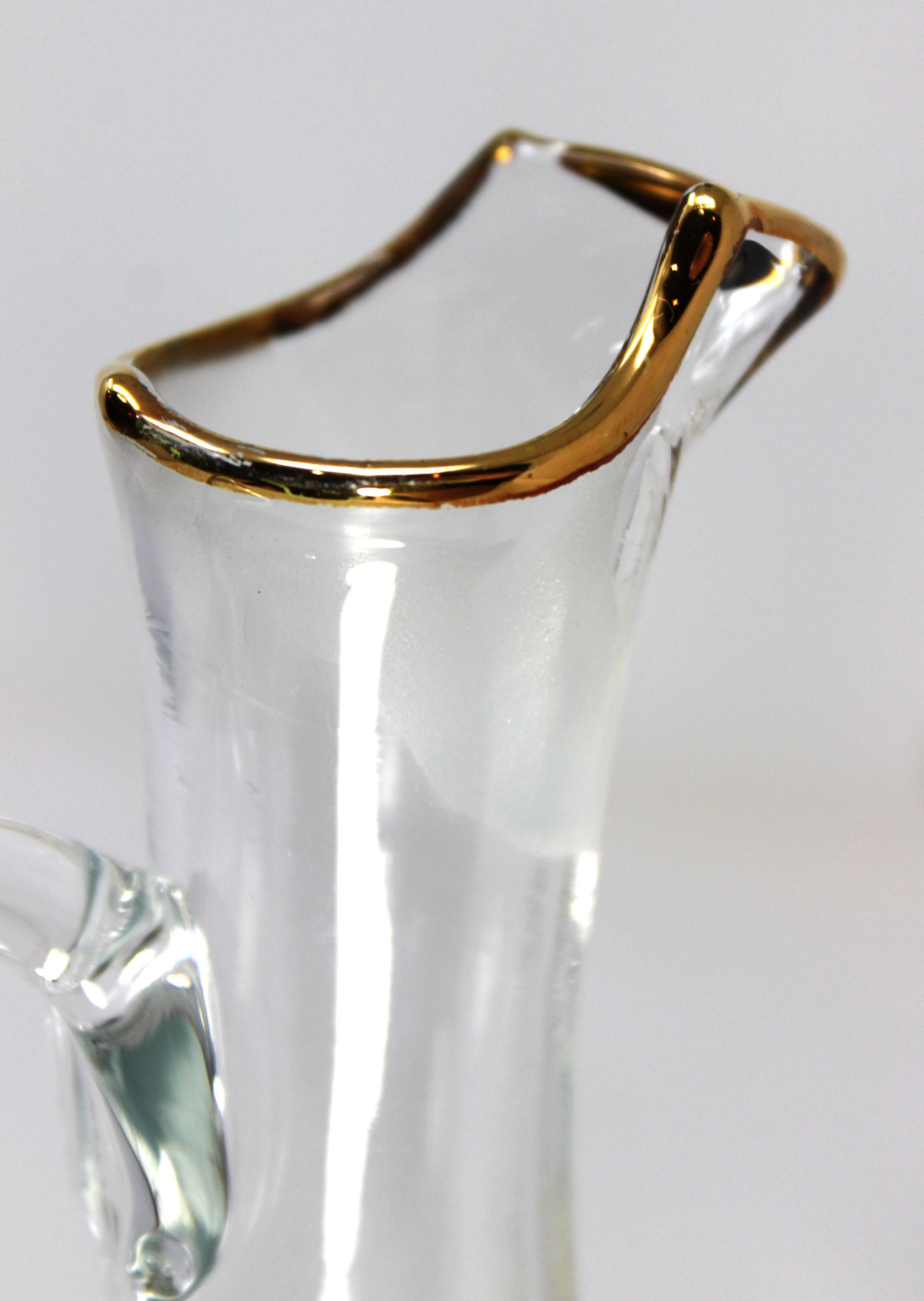 Vintage Romanian roumanian Clear Glass Decantur Set With 4 Goblets ...