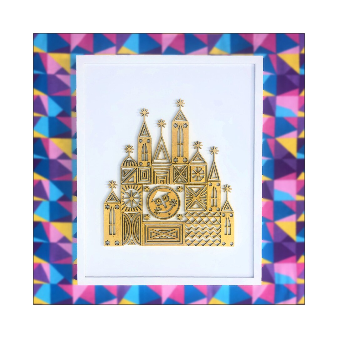 Smallworld Castle, It's a Small World Ride, Framed Disney Art, Disney ...