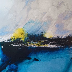 Abstract Rain Storm - Original Watercolor Painting, Impressionism ...