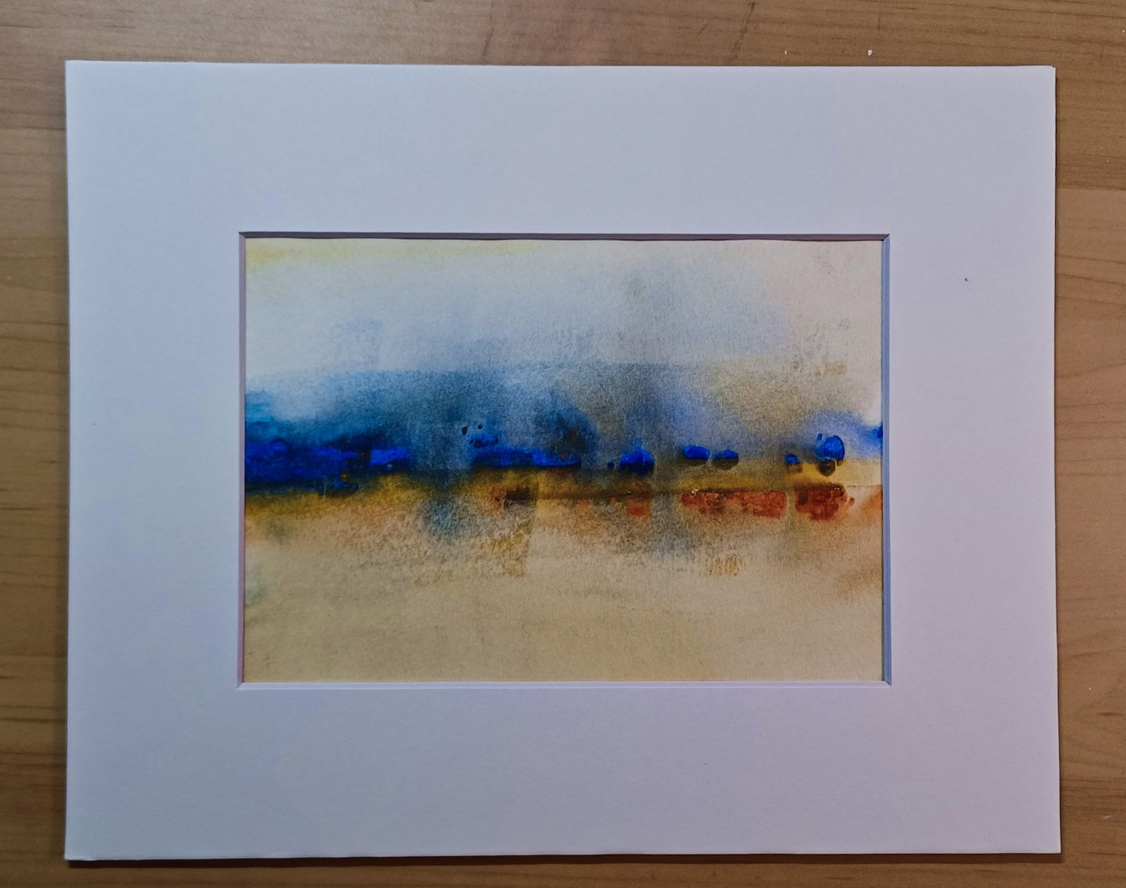 Burnt Sienna Original Watercolor Painting, Abstract, Horizon, - Etsy