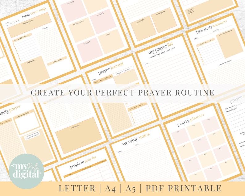 Prayer Journal Bible Study Gratitude Journal God Digital - Etsy