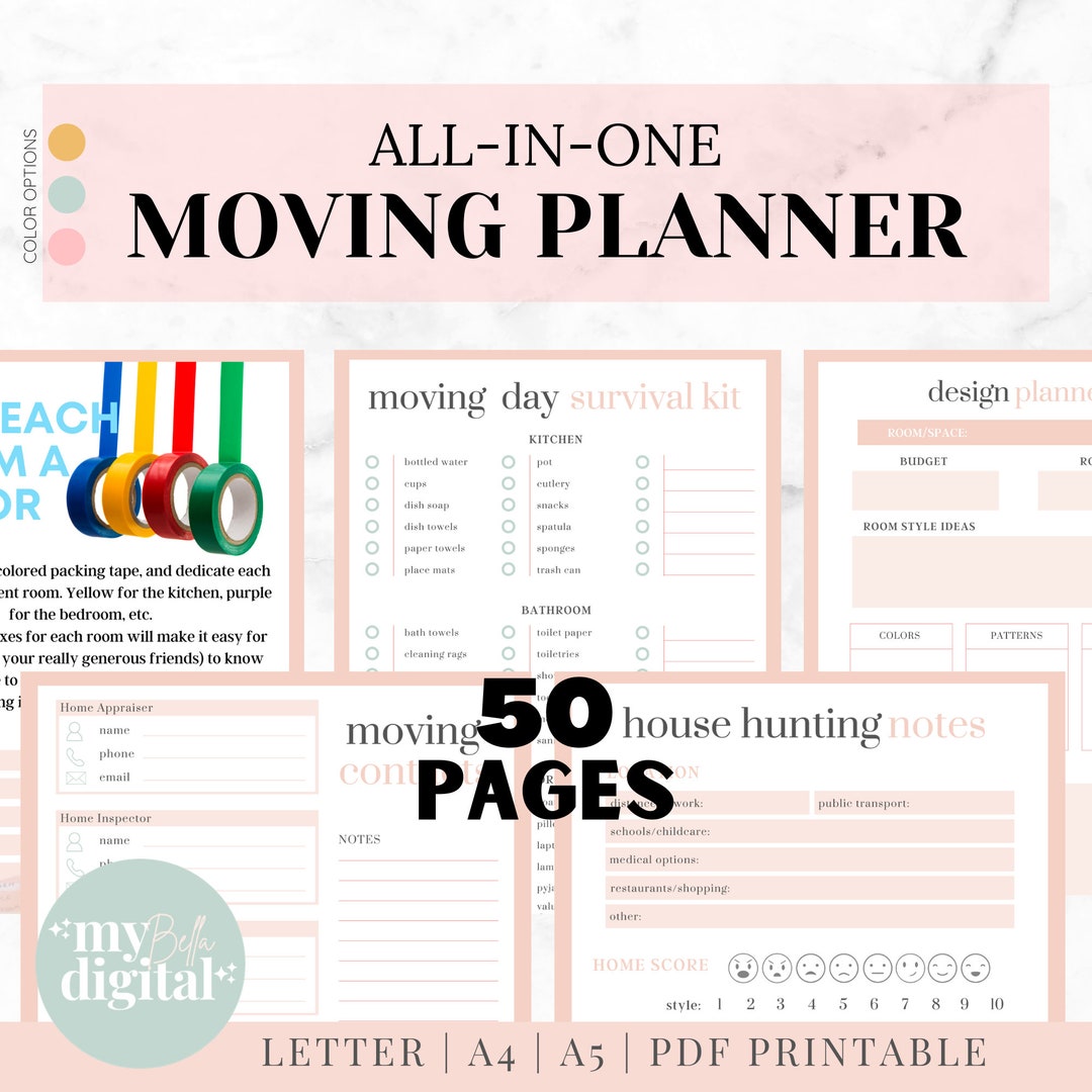 Moving Checklist, Moving Planner, Moving Binder, Moving Gift, Moving ...