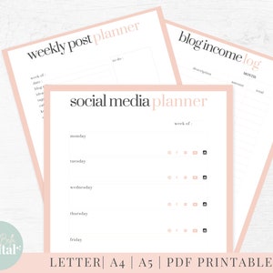 Blogging Planner Printable, Digital Planner for Bloggers, Blog ...