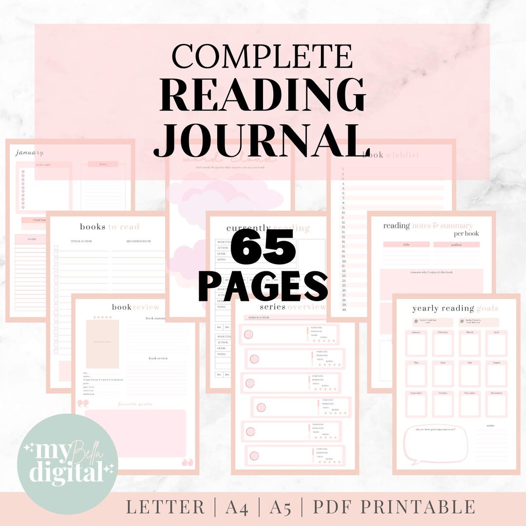 Reading Journal, Reading Tracker, Reading Log, Book Review Journal ...