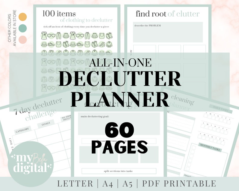 Declutter Planner Declutter Checklist Cleaning Schedule - Etsy