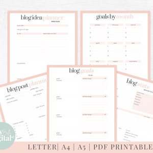 Blogging Planner Printable, Digital Planner for Bloggers, Blog ...