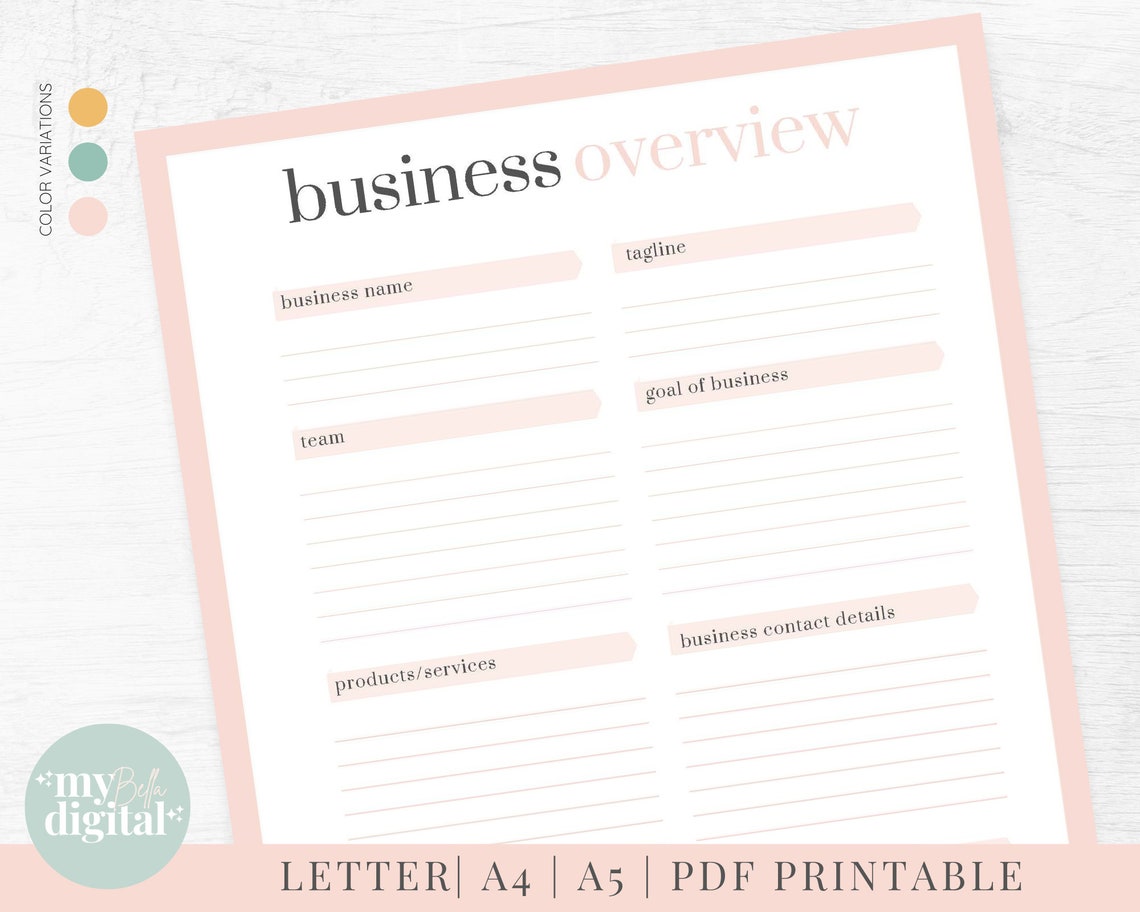 Digital Small Business Planner PDF Printable Instant | Etsy