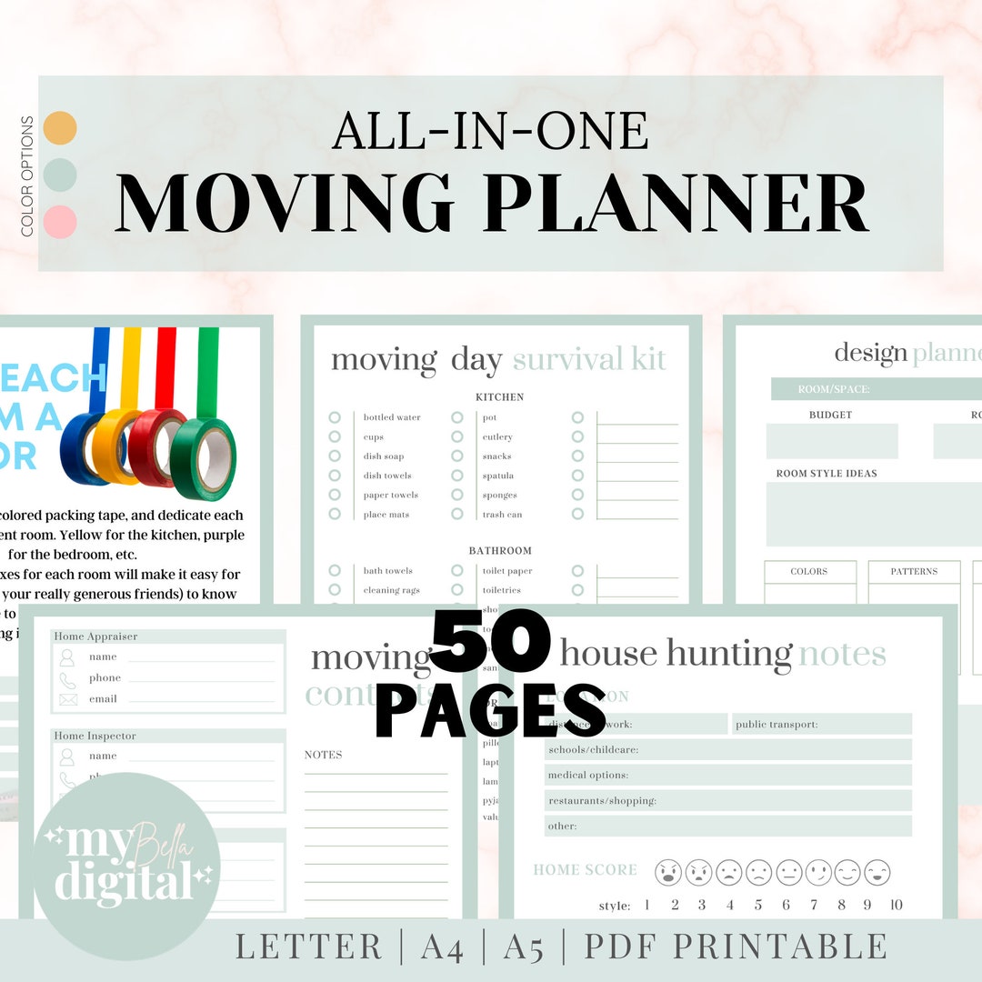 Moving Checklist, Moving Planner, Moving Binder, Moving Gift, Moving ...