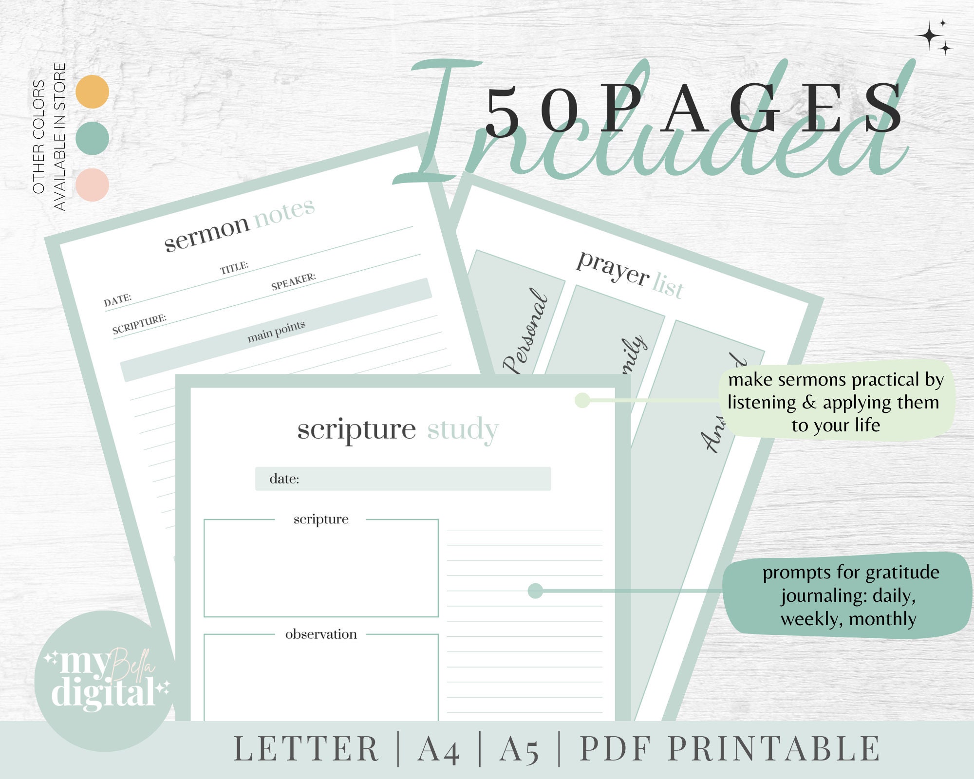 Prayer Journal Bible Study Gratitude Journal God Digital - Etsy