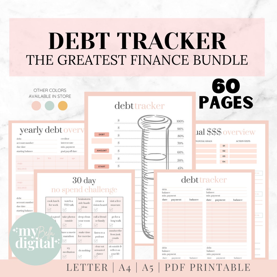 Debt Payoff Tracker, Debt Tracker, Savings Challenge Printable, 20k ...
