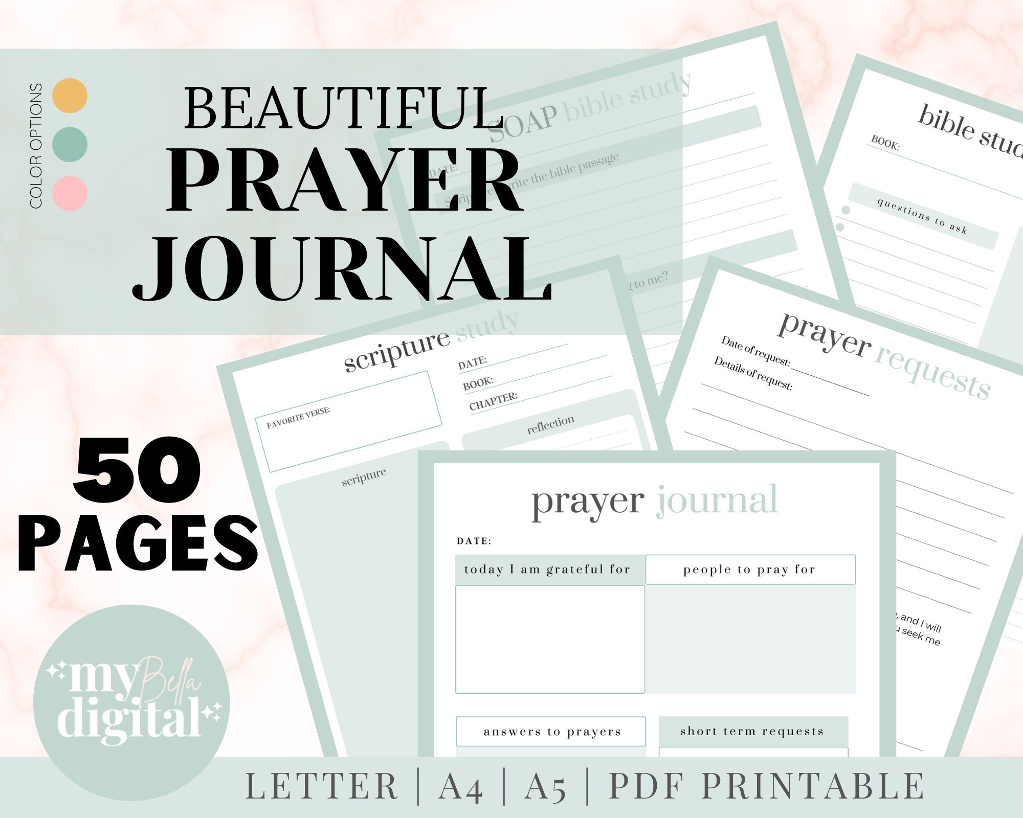 Prayer Journal Bible Study Gratitude Journal God Digital - Etsy