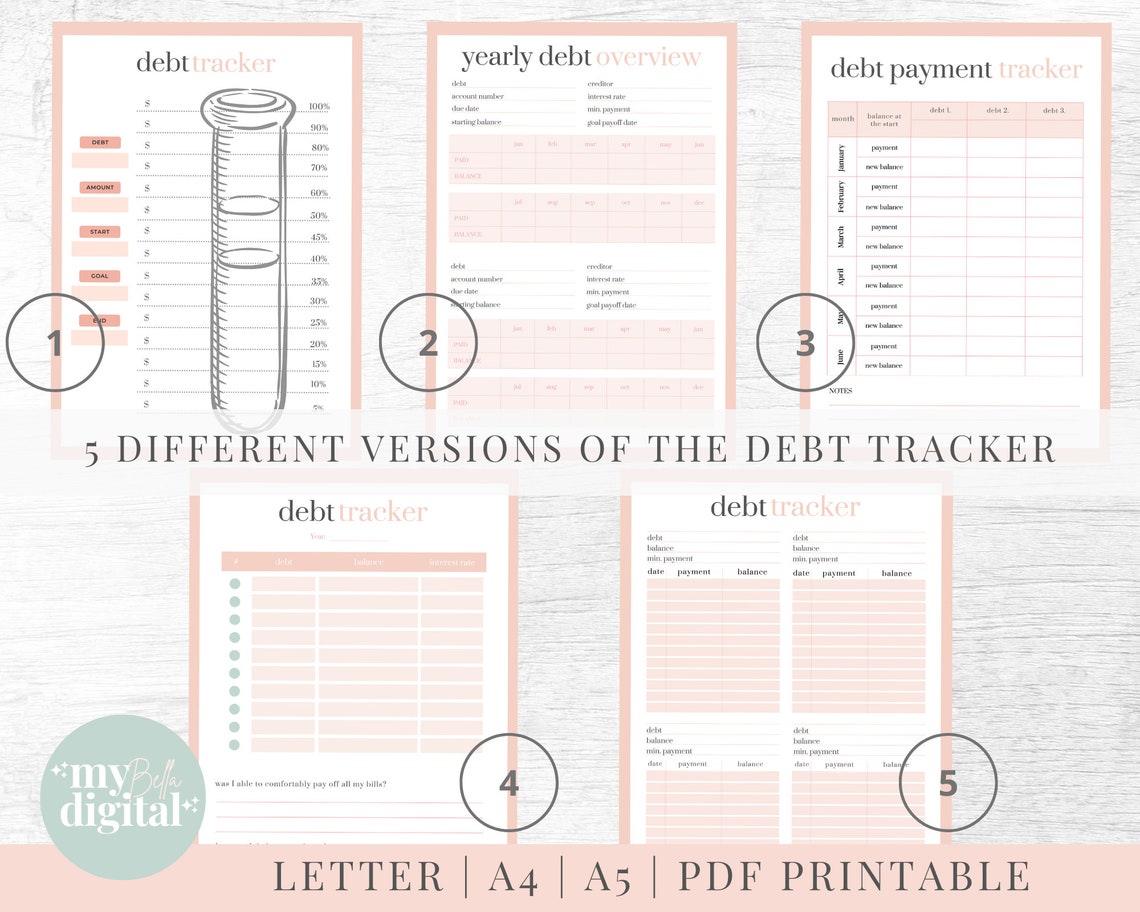 Debt Payoff Tracker Debt Tracker Savings Challenge - Etsy Australia