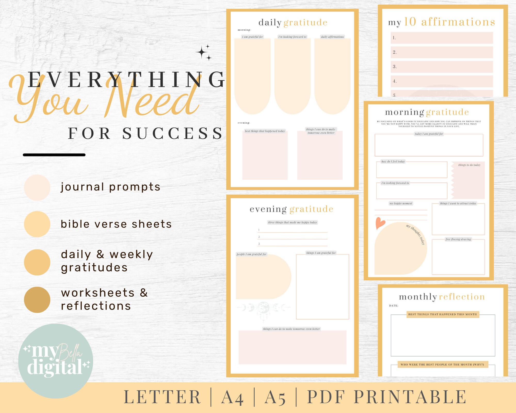 Prayer Journal Bible Study Gratitude Journal God Digital - Etsy