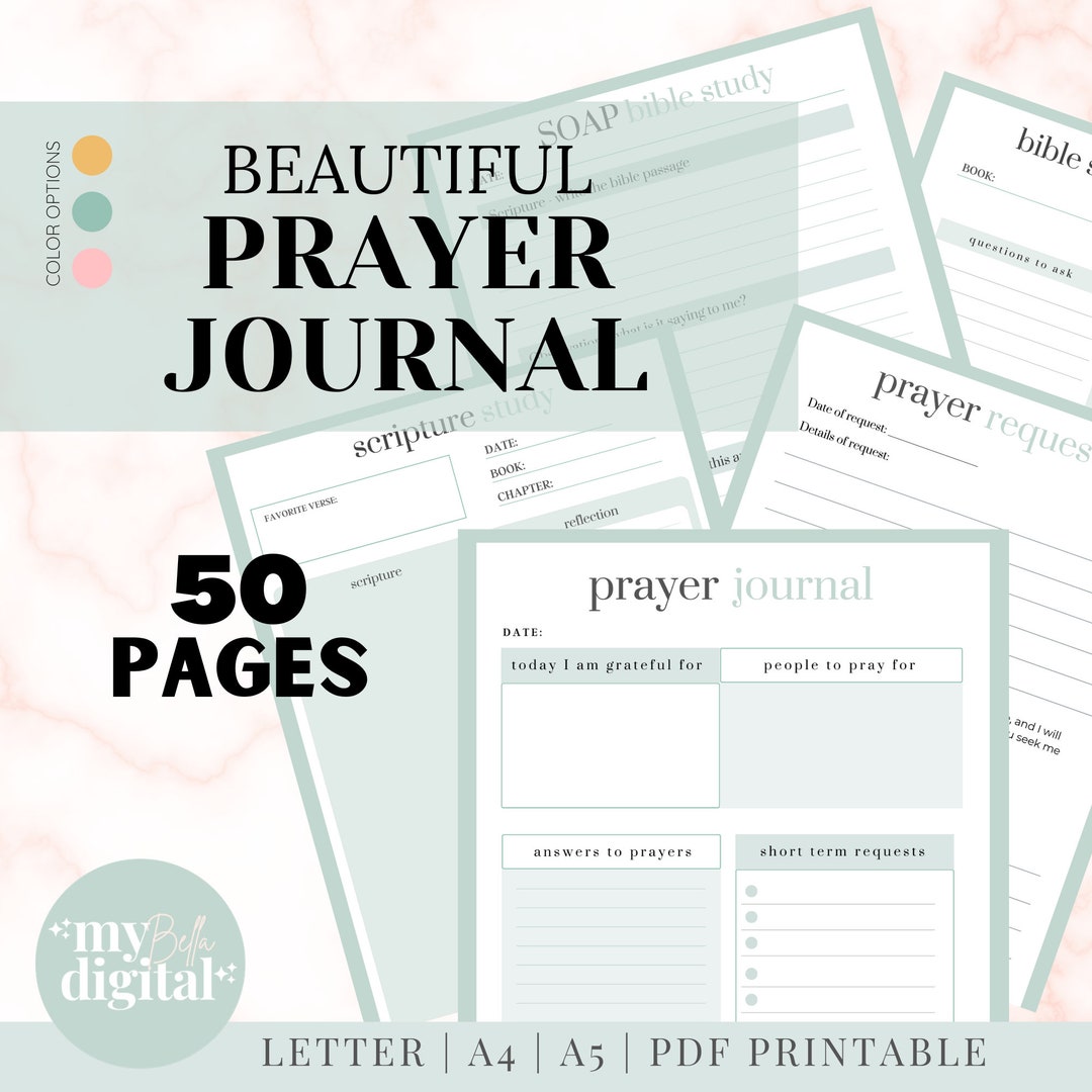 Prayer Journal, Bible Study, Gratitude Journal, God Digital Planner ...