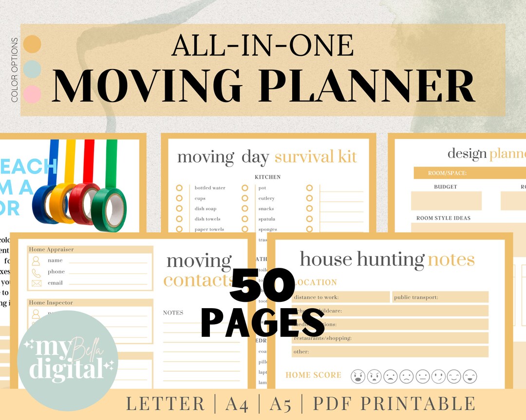 Moving Checklist, Moving Planner, Moving Binder, Moving Gift, Moving ...