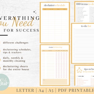 Declutter Planner, Declutter Checklist, Cleaning Schedule, Cleaning ...