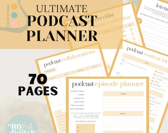 Podcast Planner, Content Calendar, Podcast Template, Content Planner ...