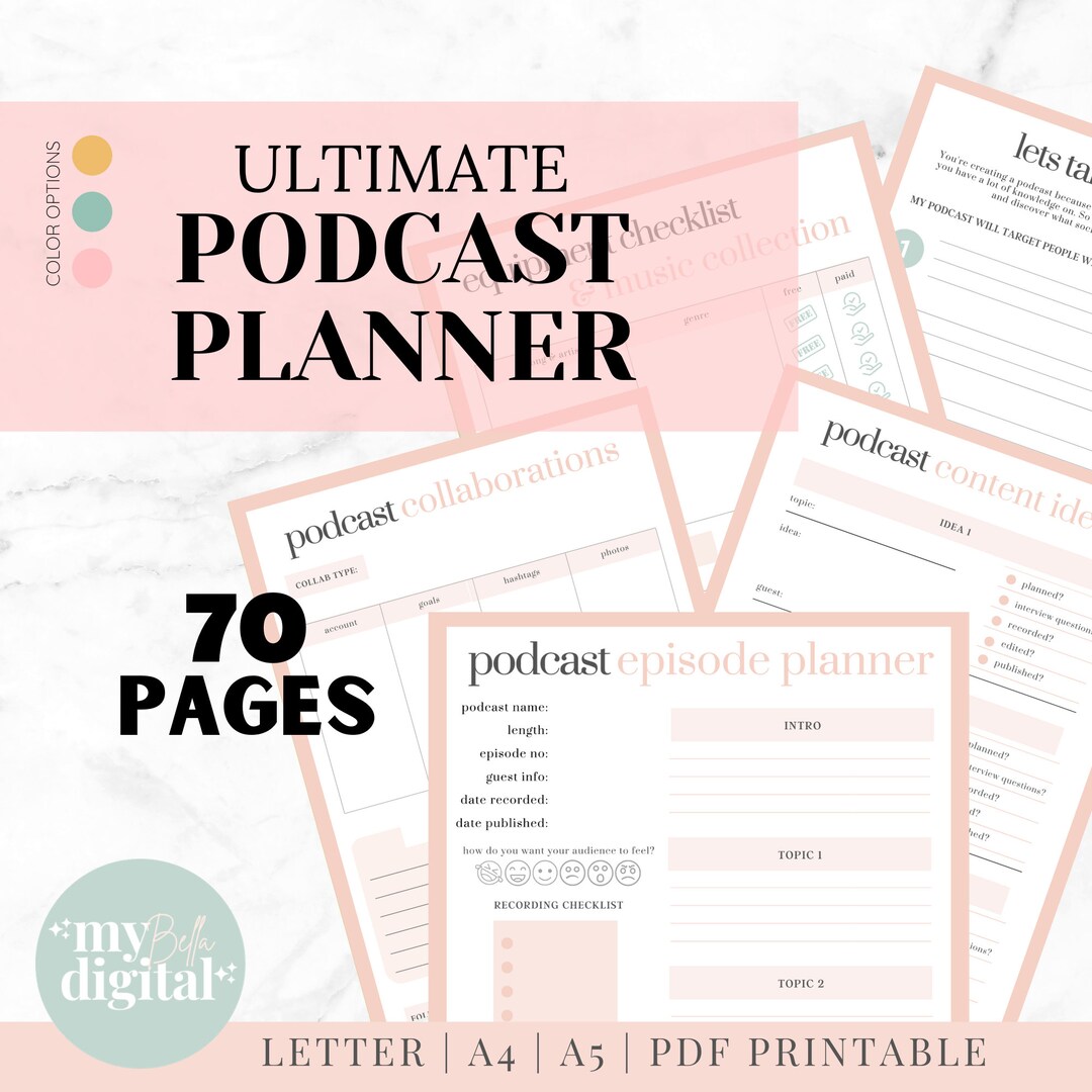 Podcast Planner, Podcast Template, Content Planner, Social Media ...