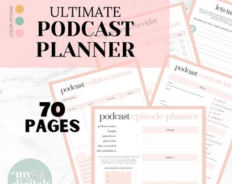 Podcast Planner, Content Calendar, Podcast Template, Content Planner ...