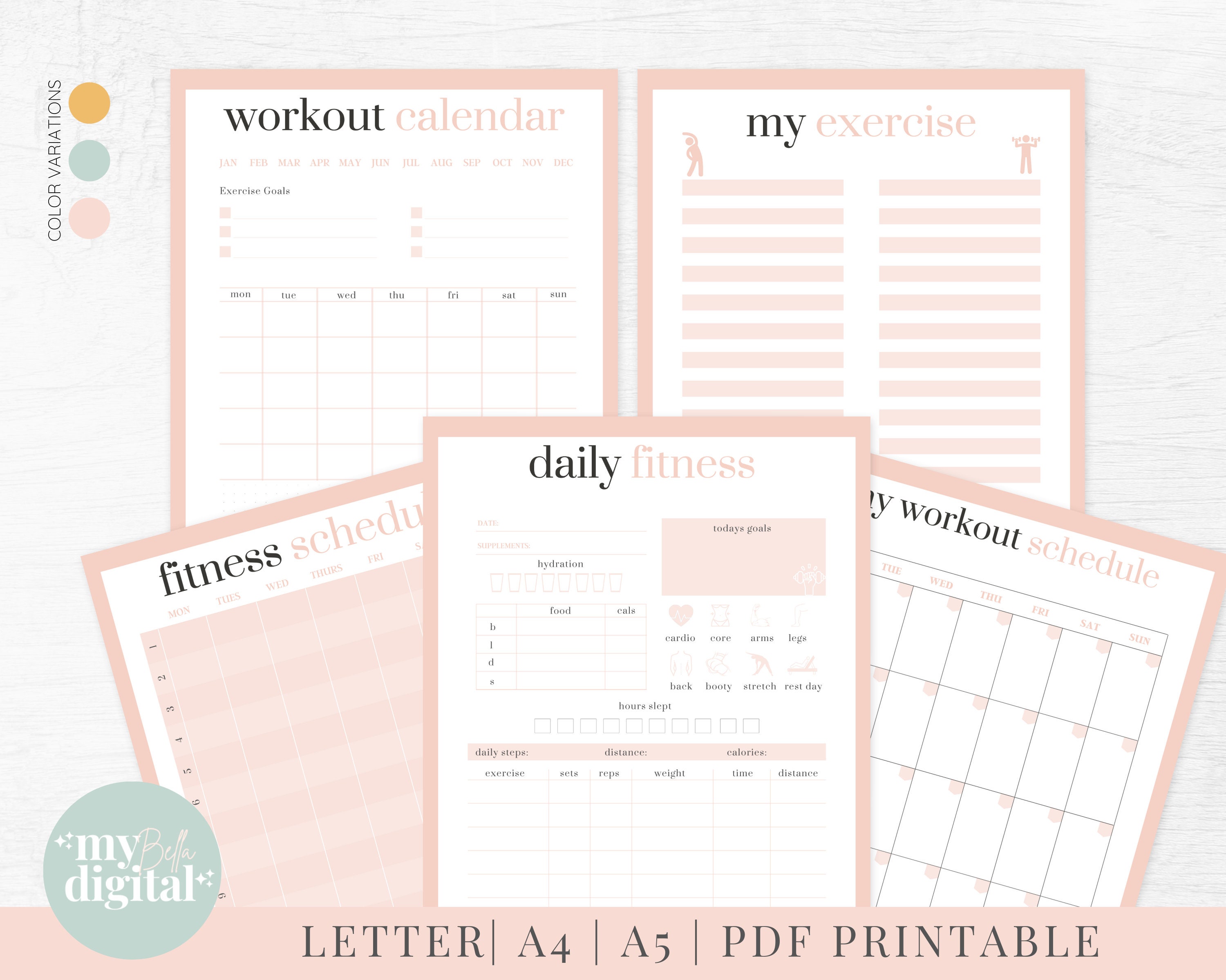 Fitness Planner Fitness Tracker Digital Planner Fitness - Etsy