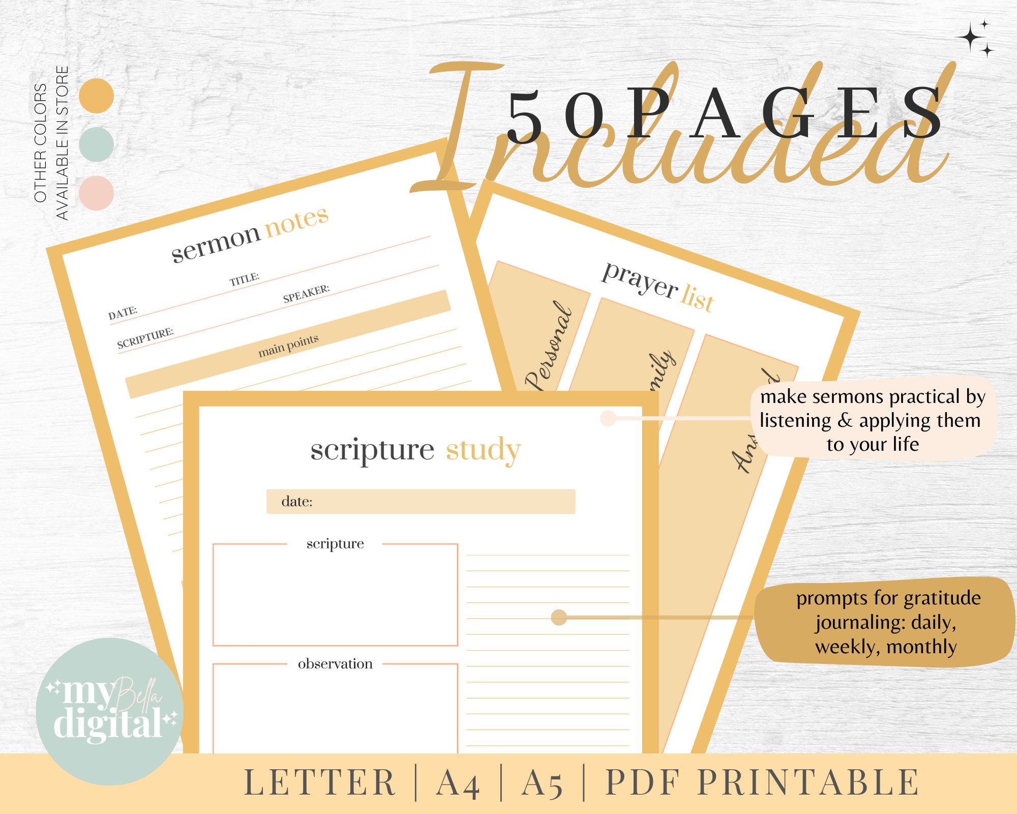 Prayer Journal, Bible Study, Gratitude Journal, God Digital Planner ...