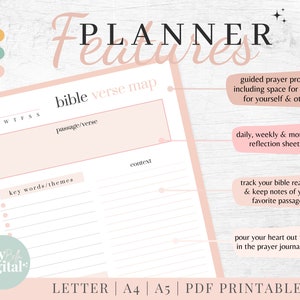 Prayer Journal, Bible Study, Gratitude Journal, God Digital Planner ...