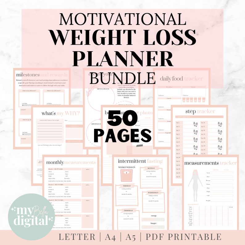 Weight Loss Journal, Weight Loss Tracker, Fitness Planner, Weight Loss ...
