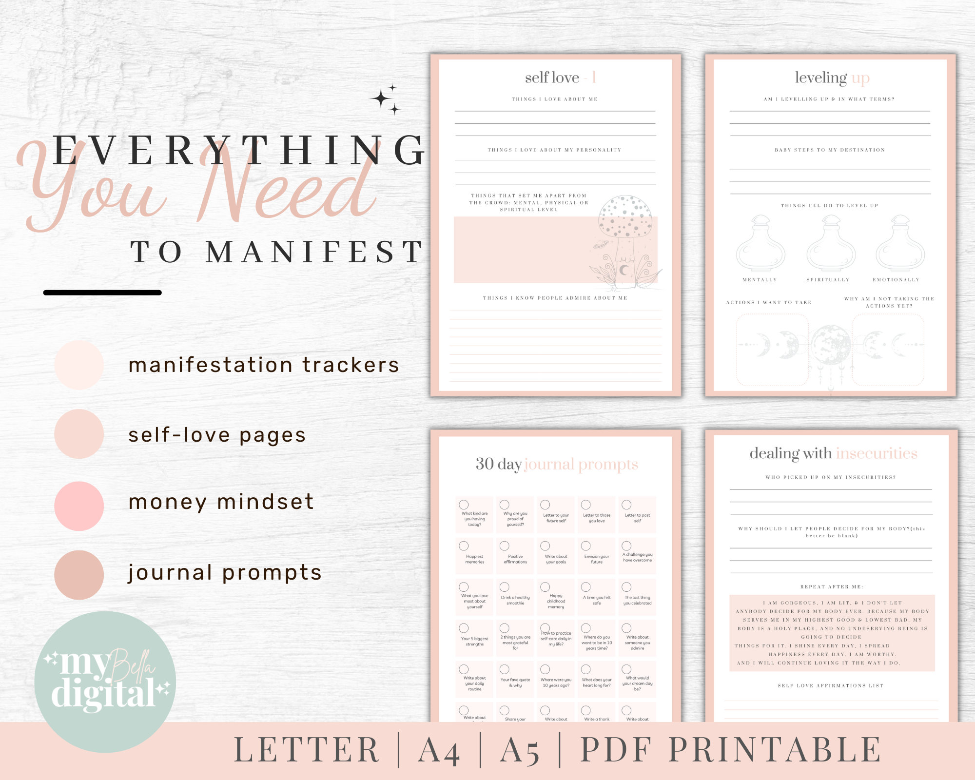 Manifestation Journal Gratitude Journal Wellness Journal - Etsy