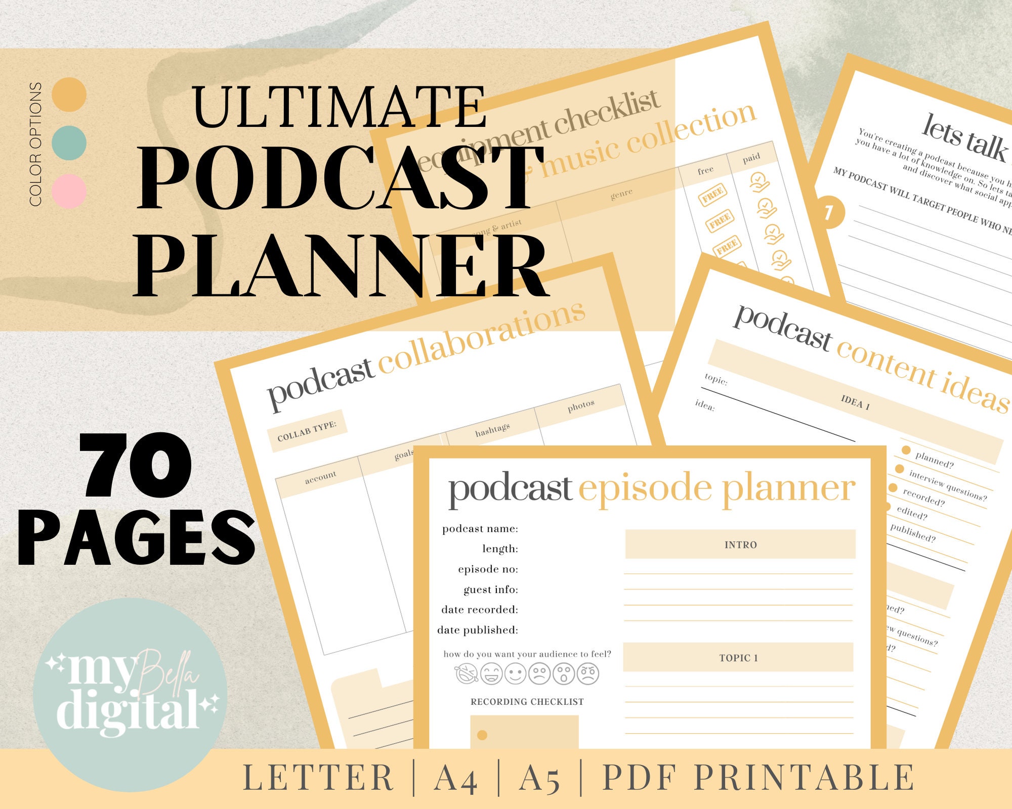 Podcast Planner Podcast Template Content Planner Social - Etsy