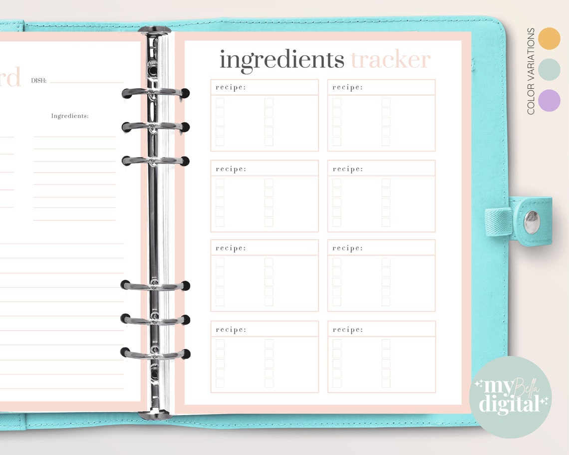Printable Meal Planner, Digital Weekly Meal Planner, Editable Recipe ...