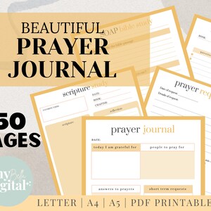 Prayer Journal Bible Study Gratitude Journal God Digital - Etsy