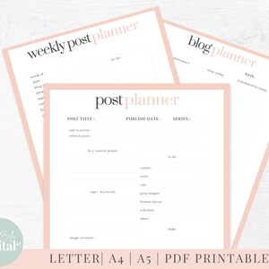 Blogging Planner Printable, Digital Planner for Bloggers, Blog ...