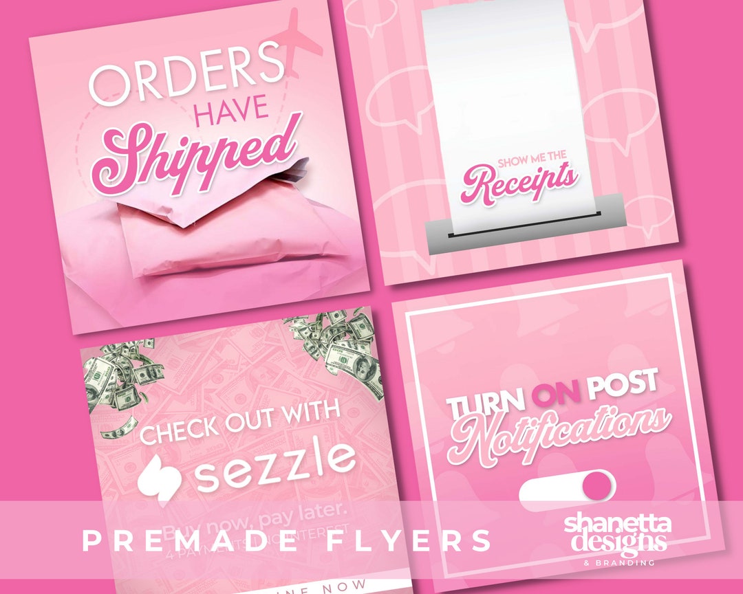 Pink Flyer, Pink Boutique Flyer, Premade Shop Flyer, Pink Instagram ...