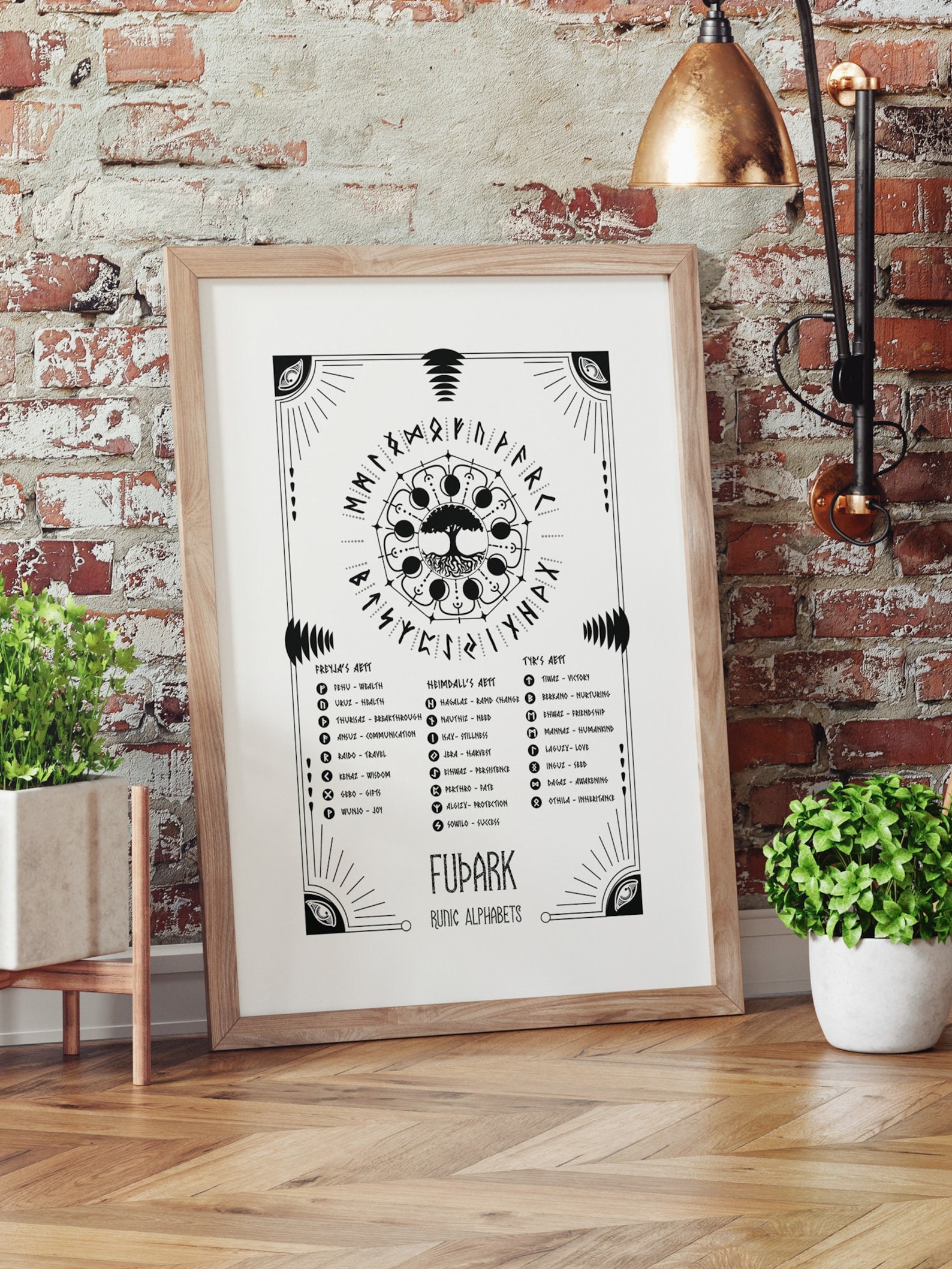 Futhark Rune Yggdrasill Poster Art Digital Poster Art - Etsy