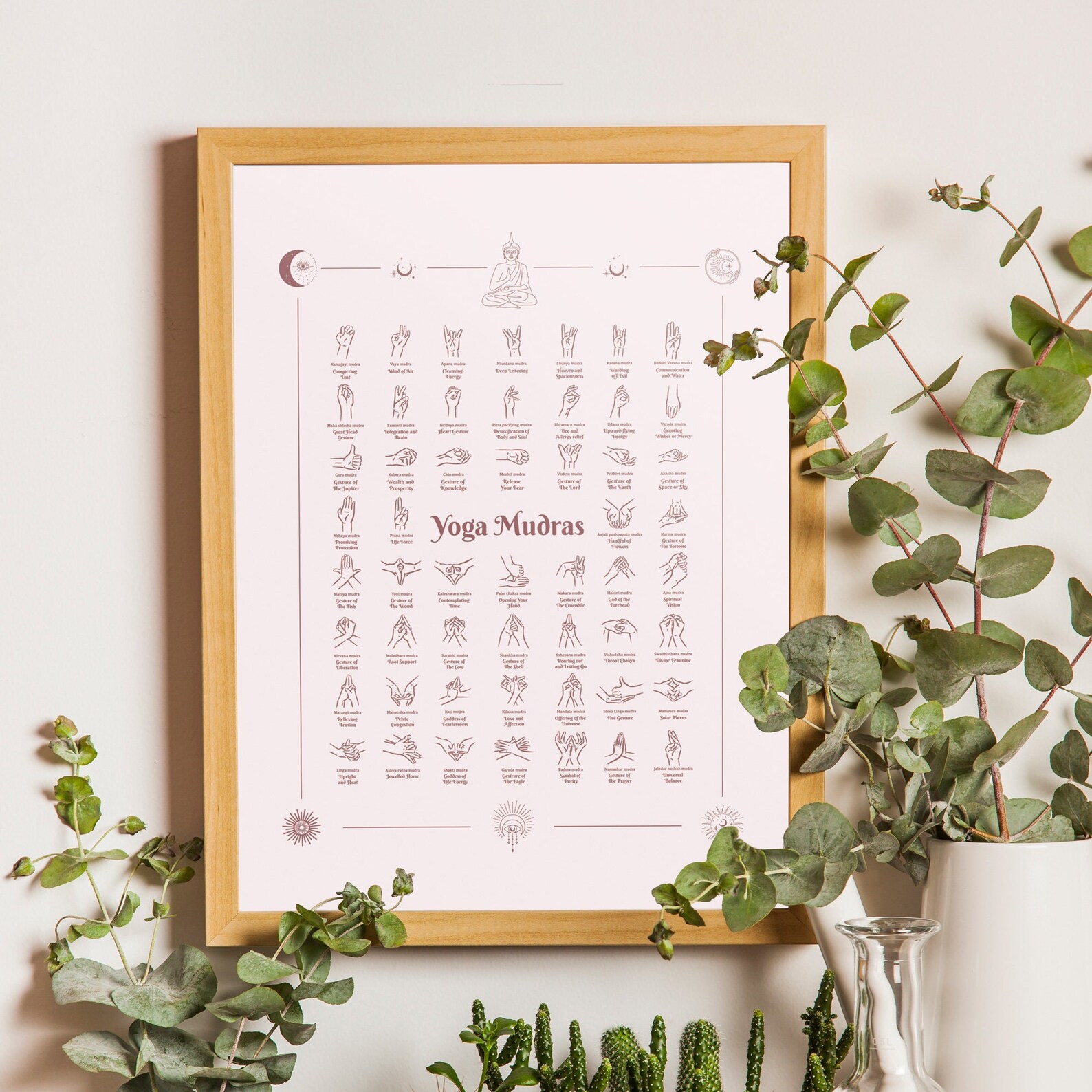 Yoga Mudra Poster Art Yoga Hands Digital Poster Art With - Etsy