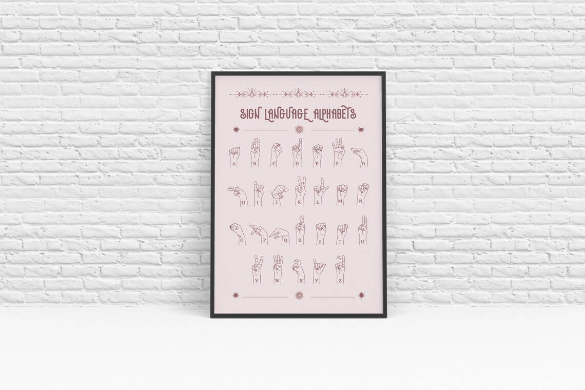Sign Language Alphabets Poster Art Digital PDF - Etsy