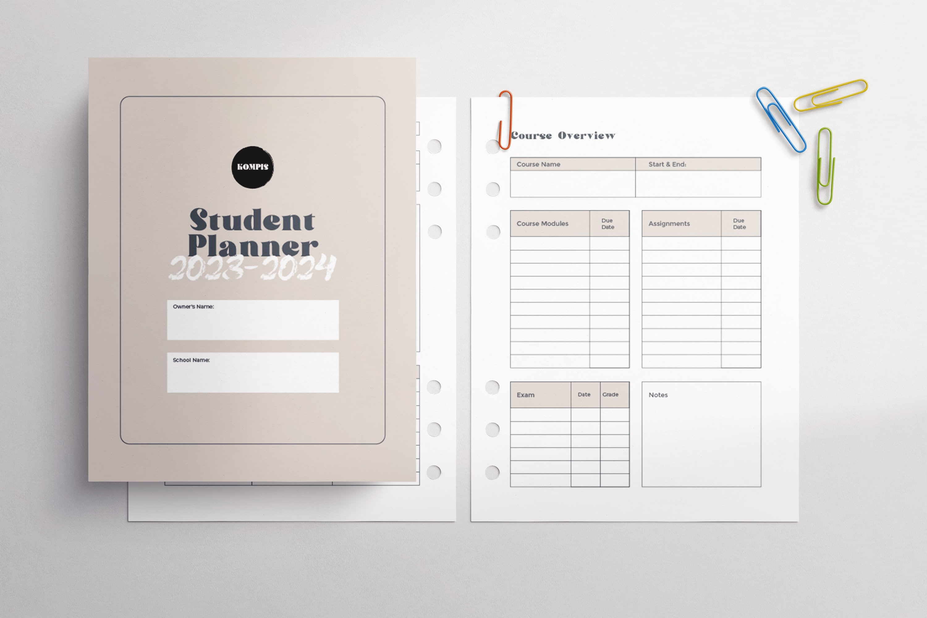 Academic Student Planner 2023-2024 Workbook Planner Inserts 4 Sizes - Etsy