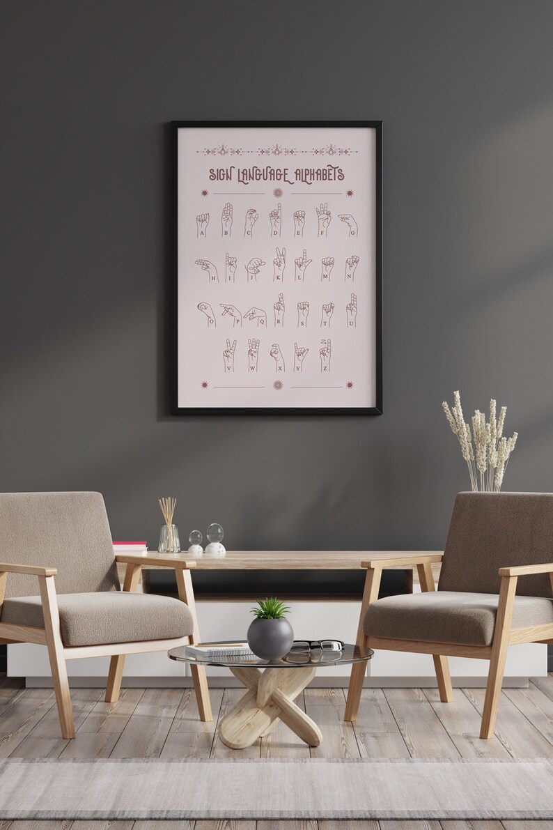 Sign Language Alphabets Poster Art Digital PDF - Etsy