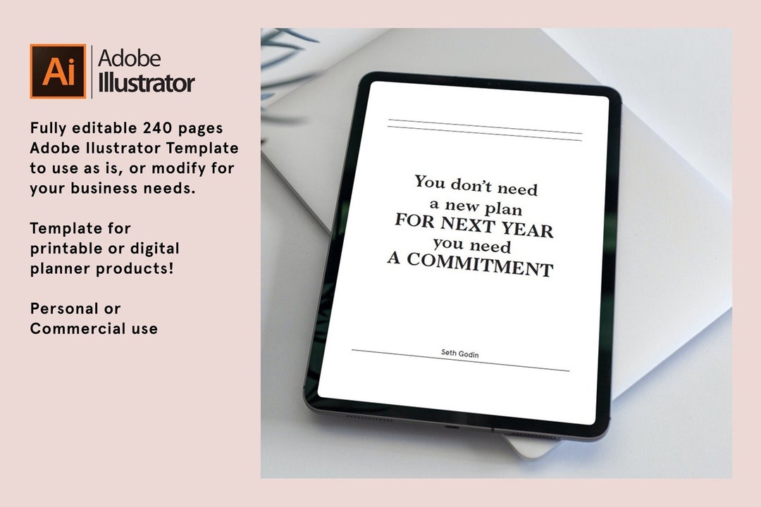 Life Planner Template for Adobe Illustrator - Fully Editable Undated ...