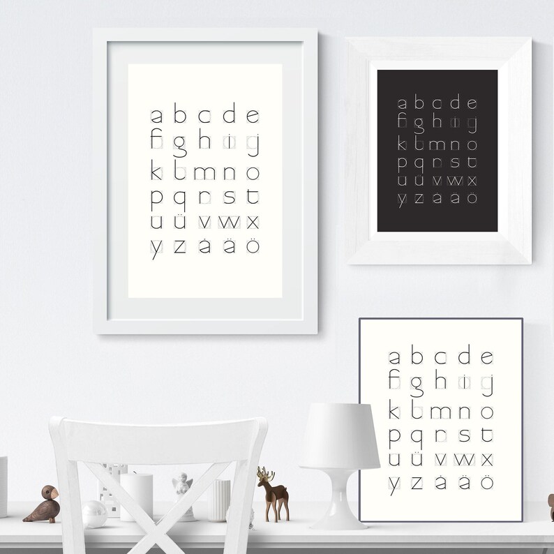 Letters Of The Scandinavian Alphabet Poster Art Digital Pdf Etsy 