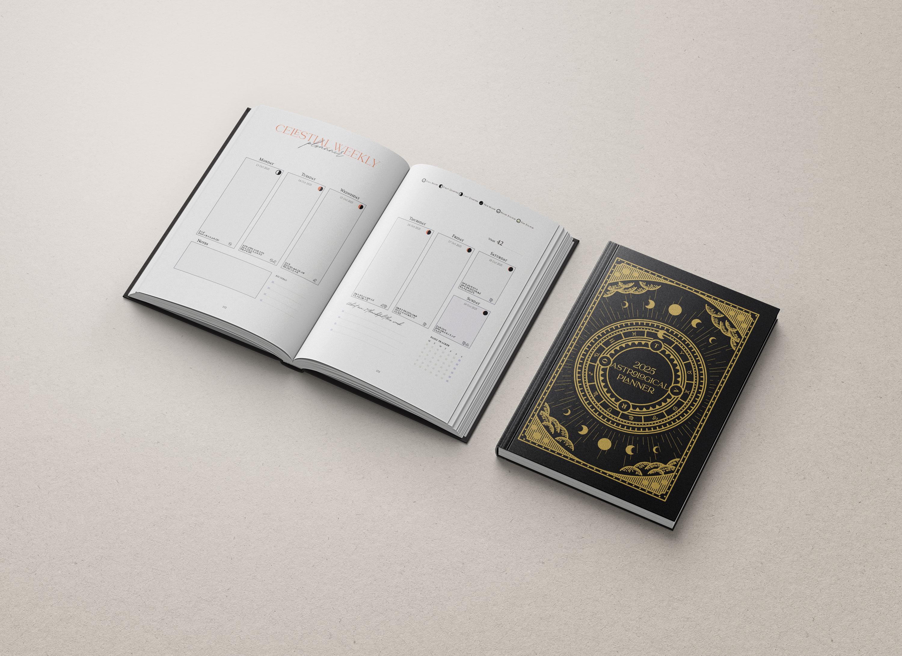 Astrology Planner and Journal 2026 - CET Timezone | HARDCOVER BOOK ...