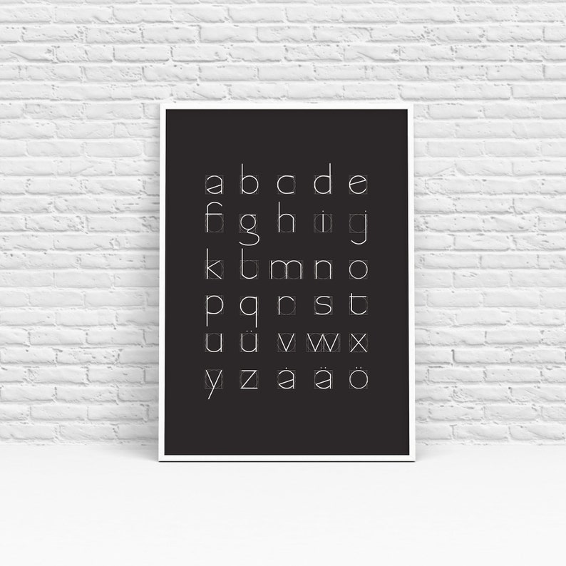 Letters Of The Scandinavian Alphabet Poster Art Digital Pdf Etsy