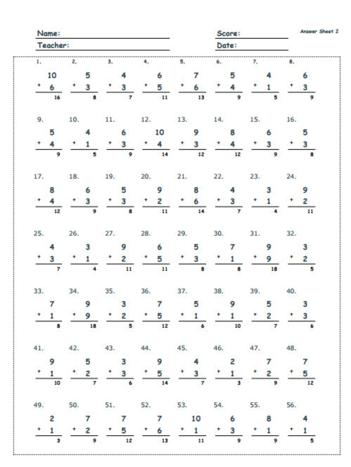 Math Worksheets 300 Pages of Add, Sub, Mult, and Divi, Easy ...