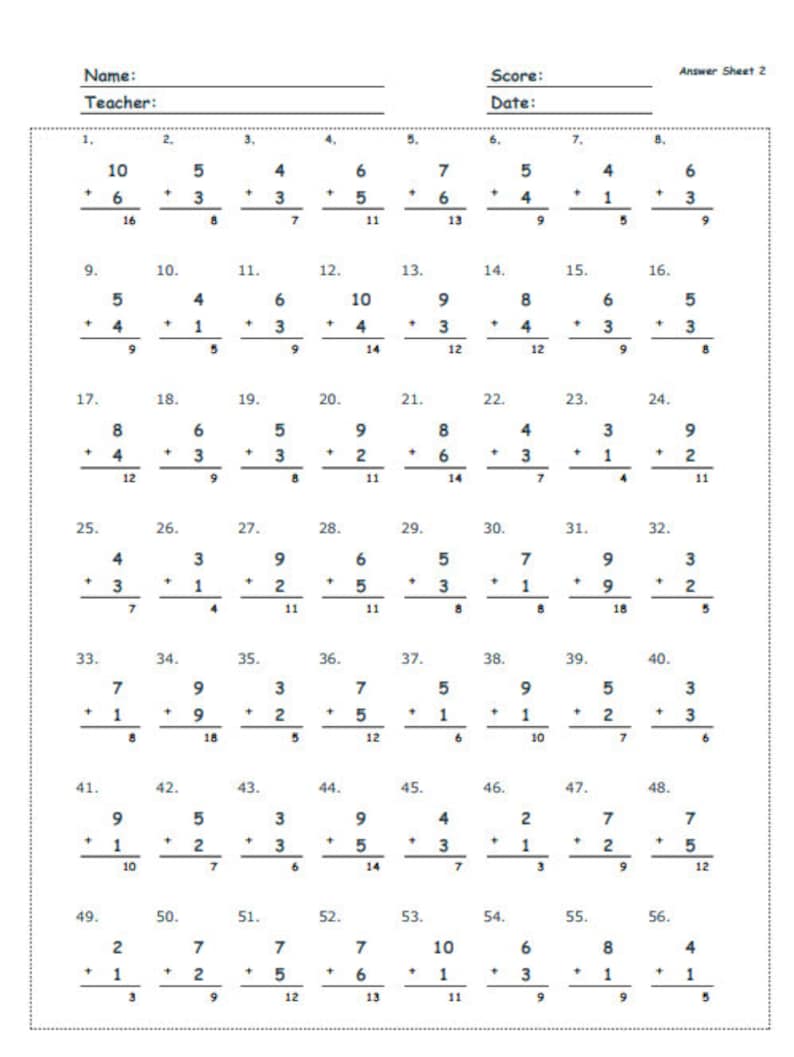 Math Worksheets 300 Pages of Add, Sub, Mult, and Divi, Easy ...