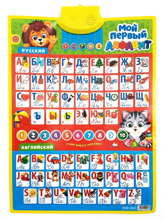 Russian and English Alphabet Kids Wall Chart Abc's | Etsy
