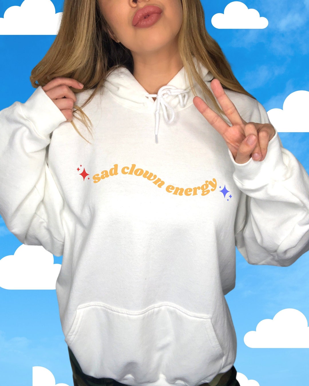 Clowncore Clothing Sad Hoodie Kidcore Circus Sweater Mall Goth Clothing ...