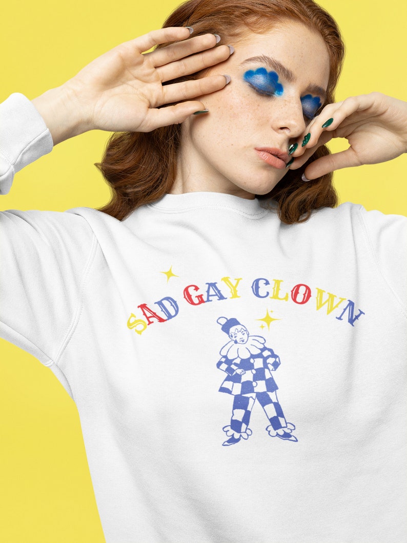 Clown Sweater Clowncore Clothing Y2K Trendy Crewneck - Etsy
