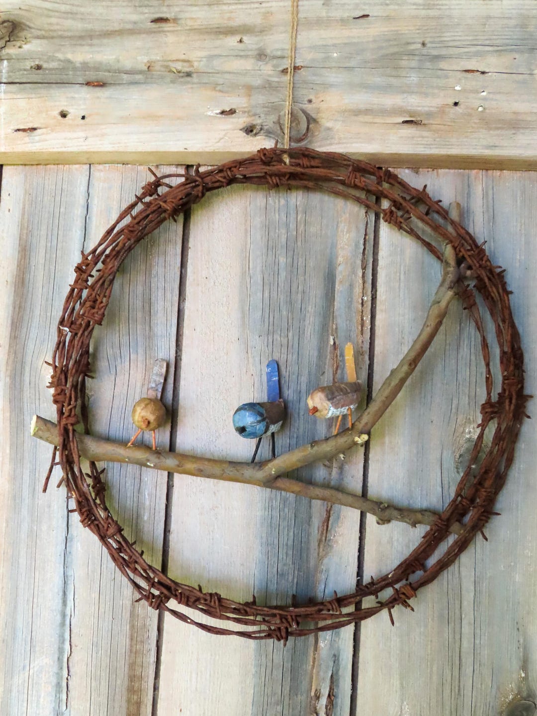 Blue Fairy-wren Sculpture Wreath: Upcycled Bird Family Wall Decor - Etsy