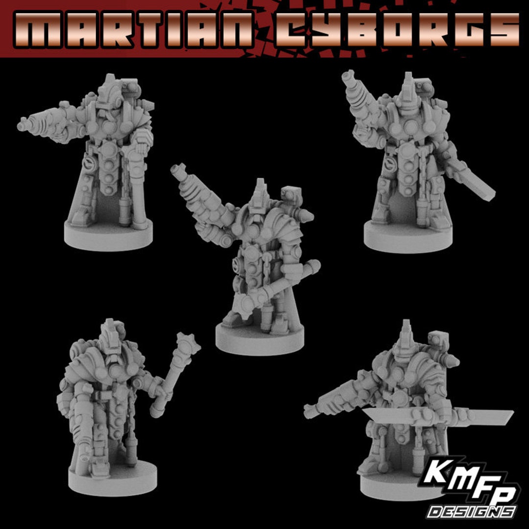 Martian Cyborgs Infantry Type M KMFP Designs Resin Miniature for Sci-fi ...