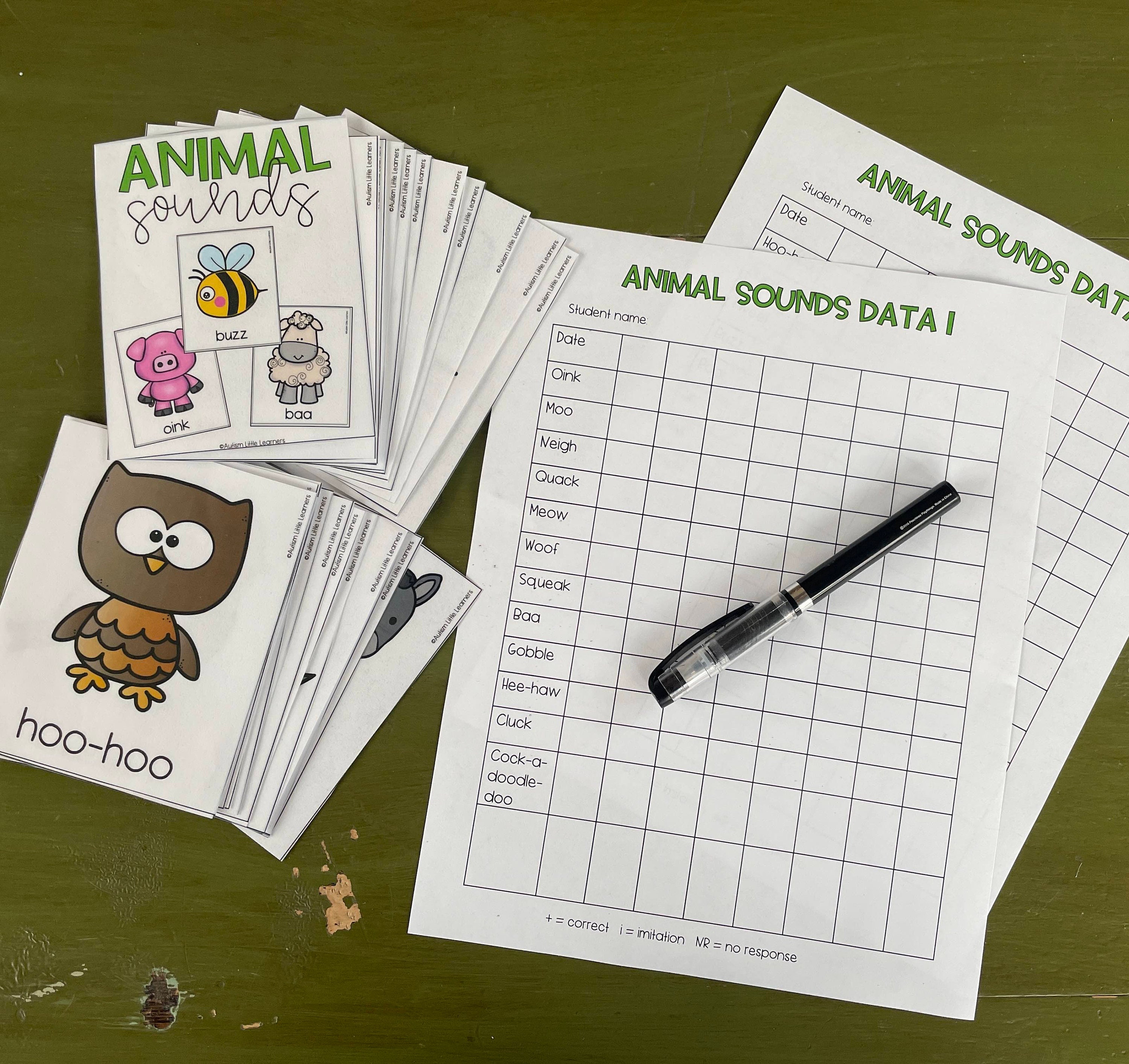 Animal Sounds Flashcards for Special Education and Autism - Etsy
